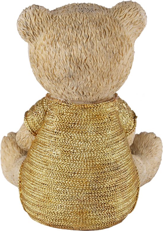 Mamabeer met babybeer / beer / dier - Wit / beige / bruin / goud - 13 x ...