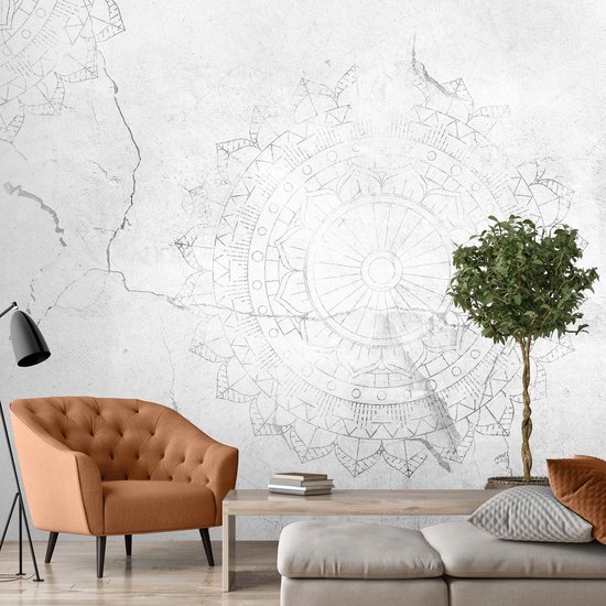 Fotobehangkoning - Fotobehang - Vliesbehang - Behang - Mandala in Beton ...
