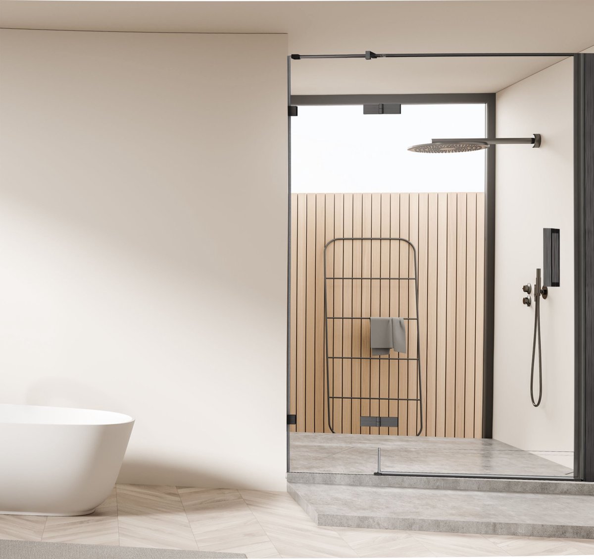 Viidako – Luxurii Nisdeur Rechts – Gun Metal – Douchedeur – Nano ...