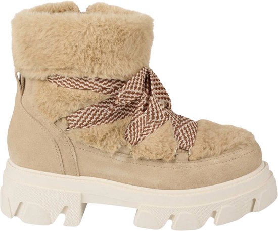 DWRS Label Dames Harbin Biker Boots Beige maat 37 | bol.com