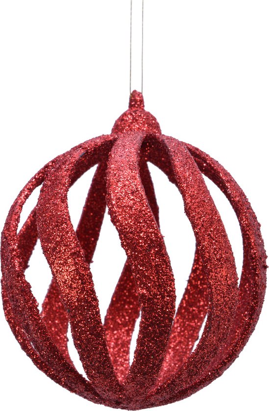 Decoris - Onbreekbare Kerstbal- Rood- Kunststof - 6 stuks - ø 8cm | bol