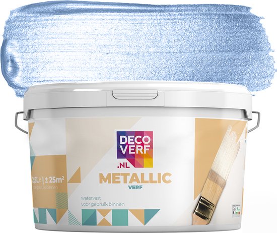 Decoverf metallic verf zilverblauw, 2.5L | bol