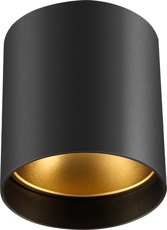 Spot de plafond LED - Aigi Winx - Culot GU10 - 1 lumière - Rond - Zwart ...