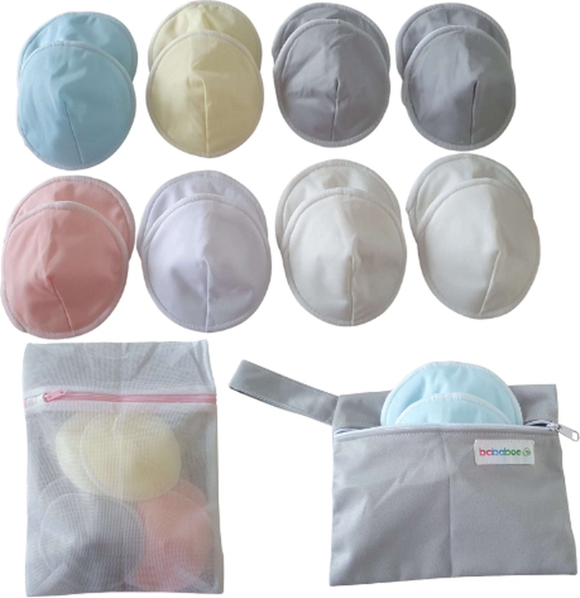 Wasbare Zoogcompressen Bababoe Set 16 stuks - Incl. Waszakje en Wetbag ...