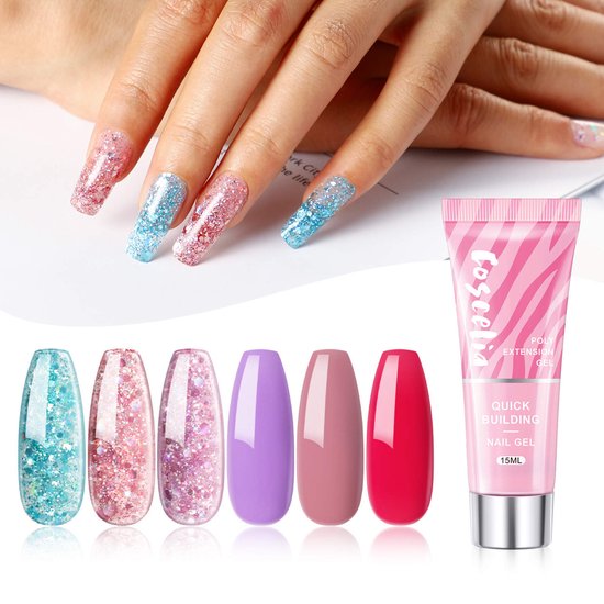 Polygel- 6 KLEUREN SET - 15 ML - polygel kit - polygel nagels - polygel ...