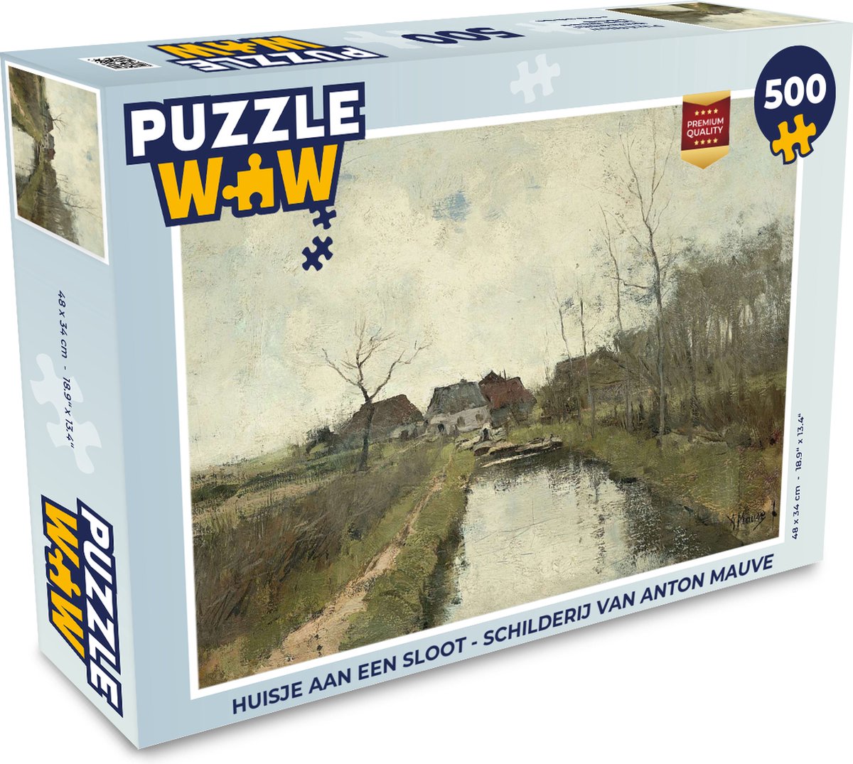Puzzel Huisje aan een sloot - Schilderij van Anton Mauve - Legpuzzel ...