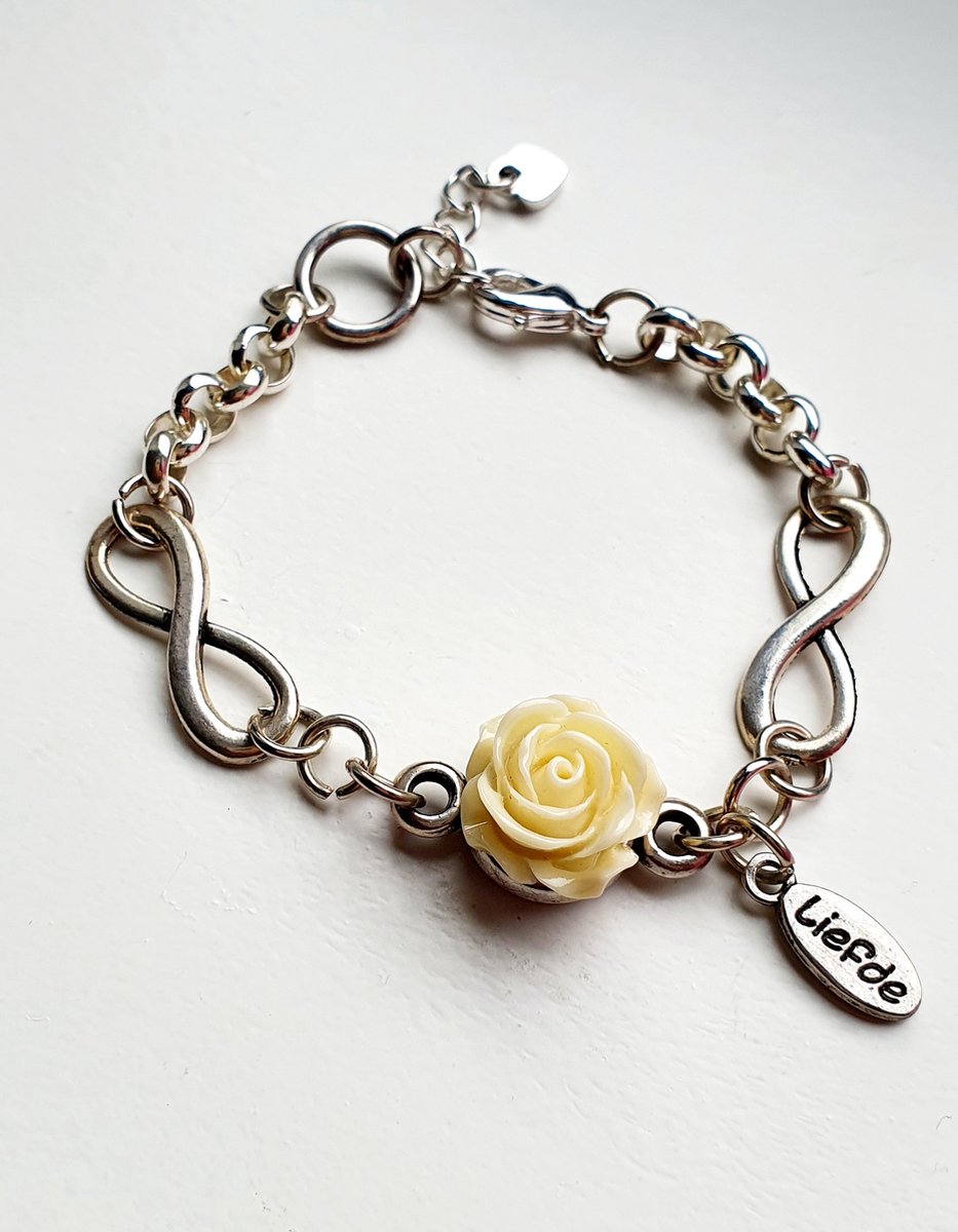 Armband Roos - damesarmband Infinity - liefde - hartje armband ...