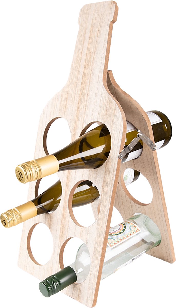 Clayre & Eef Wijnrek 22x2x51 cm Bruin Hout Flessenrek Flessenhouder ...