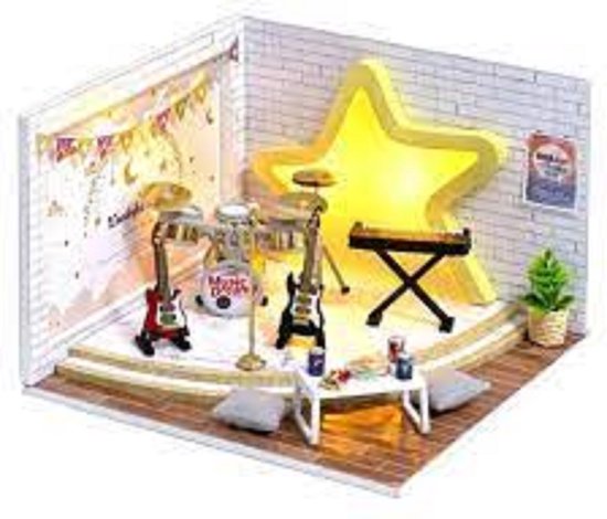 Miniatuurhuisje - bouwpakket - Miniature scene - Muziekkamer | bol.com