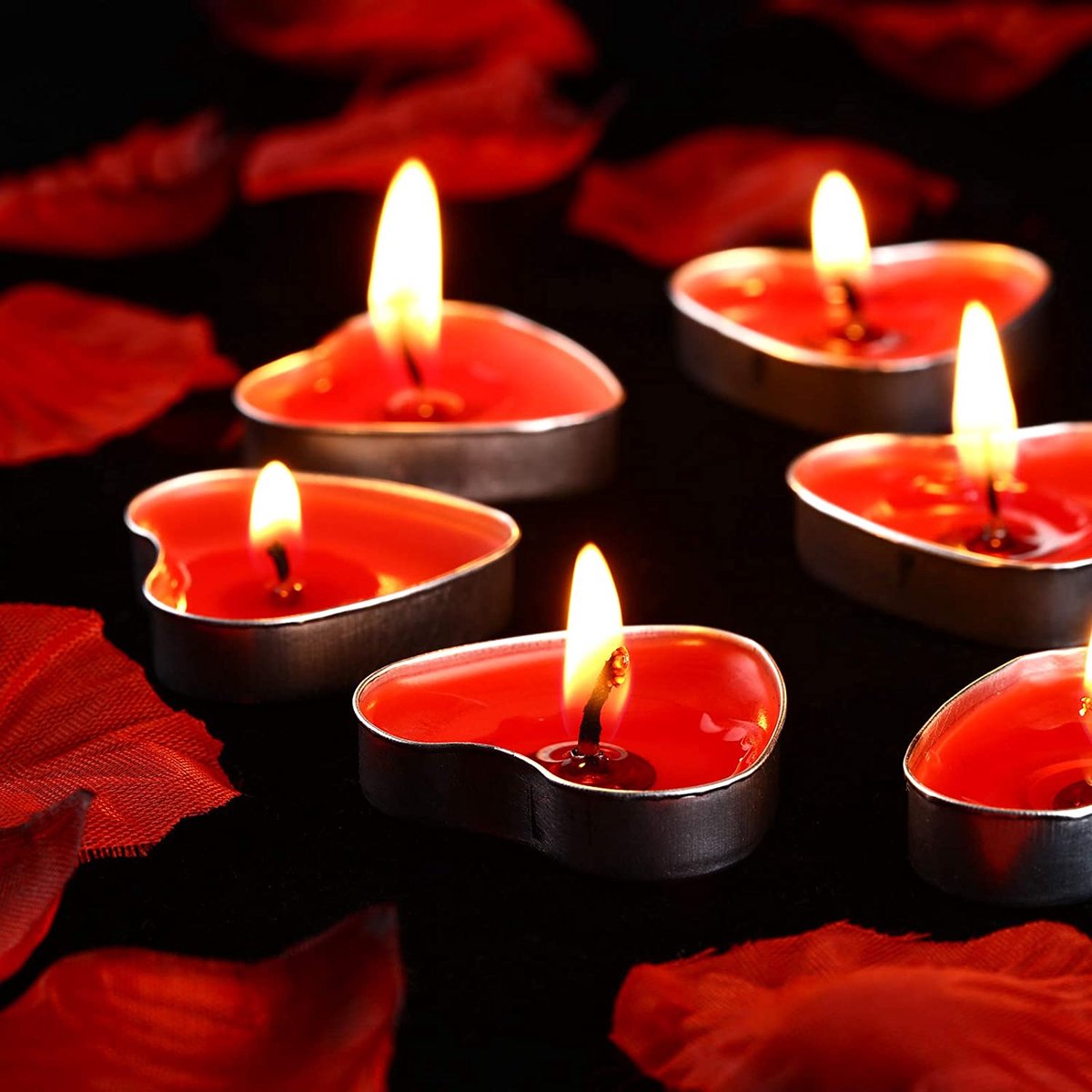 Romantische Kaarsen – Hartjes Decoratie - Waxinelichtjes Liefde – Kerst Versiering –... | bol.com