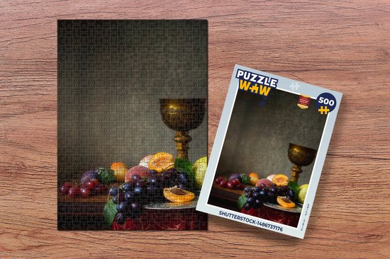Puzzel Rustiek - Tafel - Fruit - Stilleven - Beker - Legpuzzel - Puzzel ...