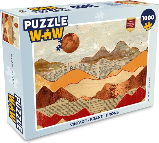 Puzzel Vintage - Krant - Brons - Abstract - Landschap - Kleuren ...