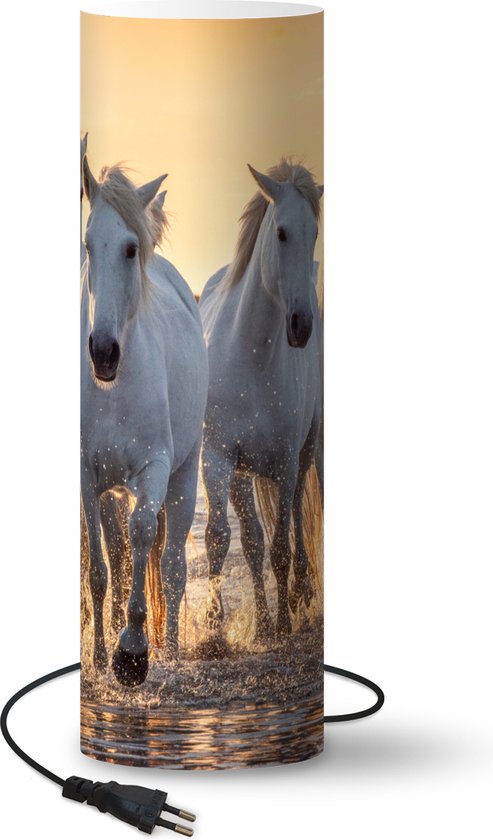 Lamp - Nachtlampje - Tafellamp slaapkamer - Paarden - Water - Strand ...