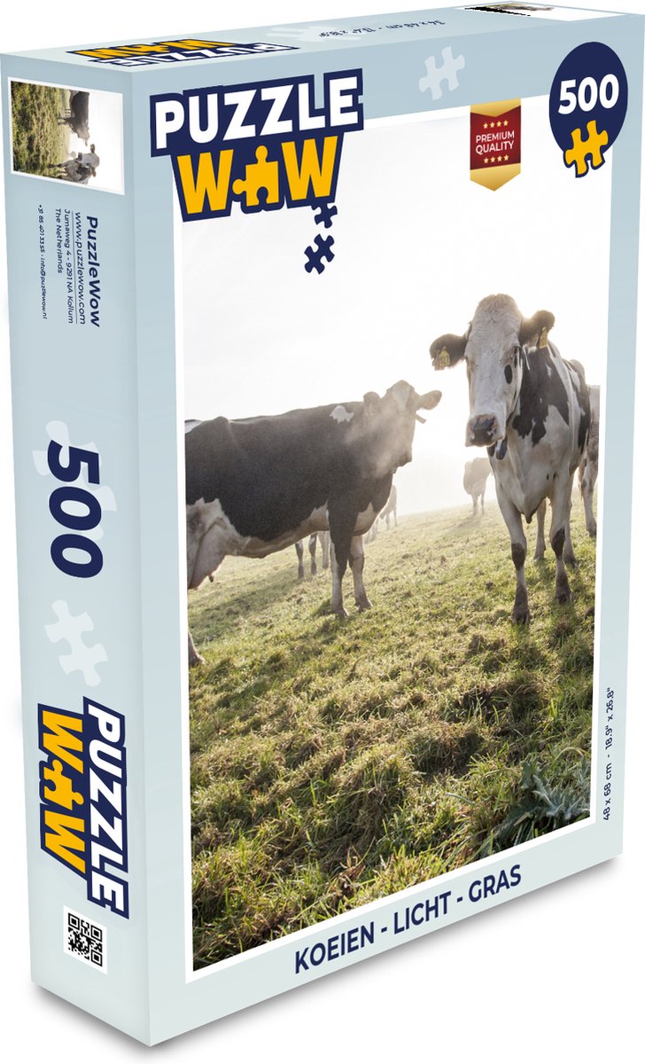 Puzzel Koeien - Licht - Gras - Dieren - Legpuzzel - Puzzel 500 stukjes ...