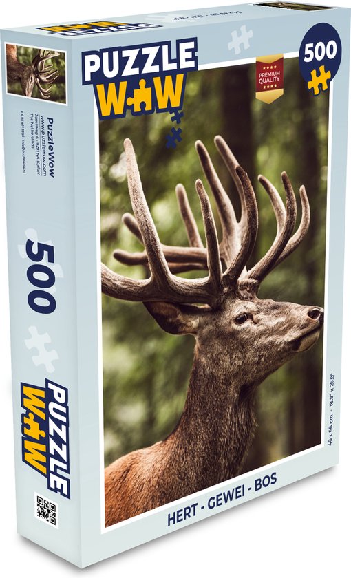 Puzzel Hert - Natuur - Gewei - Bos - Dieren - Legpuzzel - Puzzel 500 ...