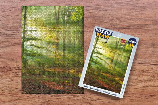 Puzzel Zon - Bos - Bomen - Natuur - Herfst - Legpuzzel - Puzzel 1000 ...