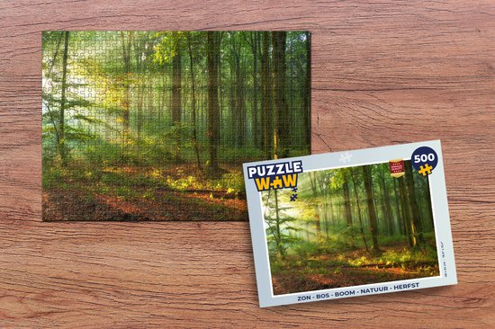 Puzzel Zon - Bos - Bomen - Natuur - Herfst - Legpuzzel - Puzzel 500 ...