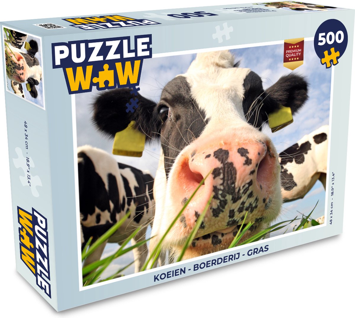 Puzzel Koe - Boerderij - Gras - Dieren - Legpuzzel - Puzzel 500 stukjes ...