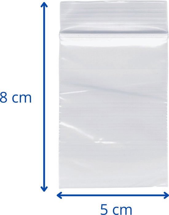 3 BMT Ziplock zakjes - Hersluitbare zakjes 5 x 8 cm - 100 stuks | bol