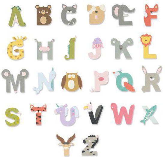 Sizzix Thinlits Die Set 26PK - Animal Alphabet 665486 Lisa Jones | bol