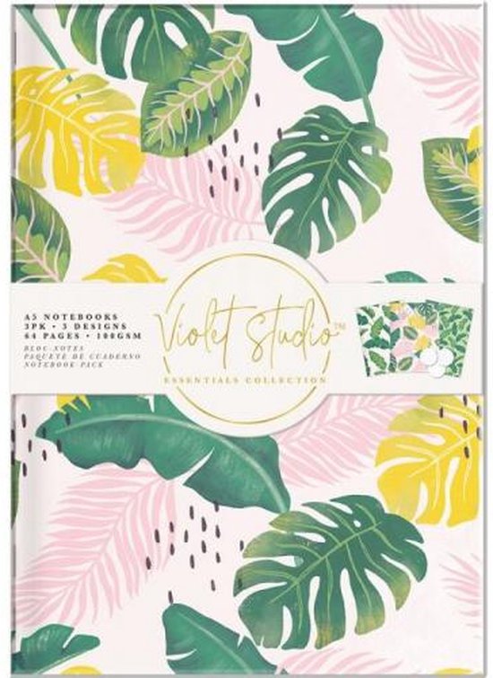 Violet Studio - A5 Notebook Pack - Tropical - 3pk | bol.com