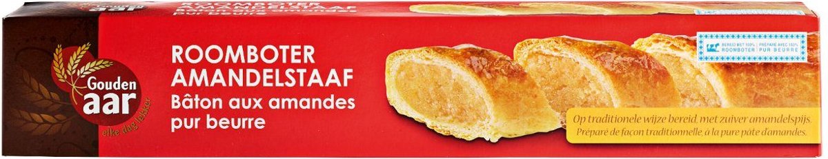 Gouden Aar - Roomboter Amandel Staaf - 250 Gram - Amandelstaaf - Sint ...