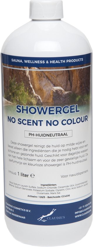 Showergel No Scent No Colour 1 Liter | bol.com