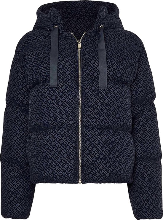 Tommy Hilfiger Dames Flock Puffer Donkerblauw maat M | bol.com