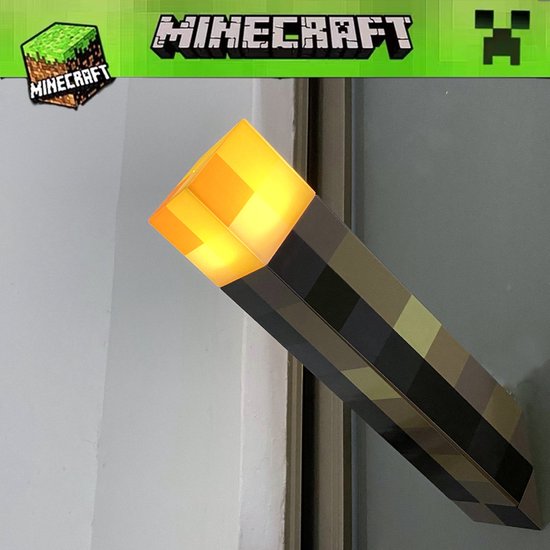 Minecraft Torch LED Lamp - USB Oplaadbaar-Nachtlamp-fakkel lamp-bruin | bol
