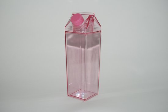 Melkfles - Roze - Drinkfles - Waterfles - Melkpak - Plastic - Fles - | bol