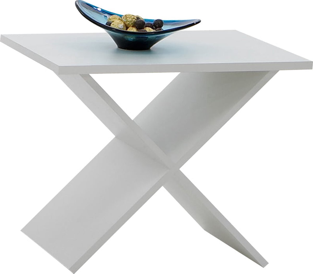Bijzettafel Roos Wit - Rechthoek - 54,5x38,5cm - Hoogte 43 cm | bol