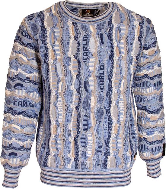 Carlo Colucci C11703-151 Pullover Round Neck Blue | bol.com