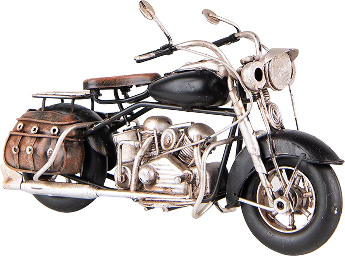 Clayre & Eef Decoratie Miniatuur Motor 19x9x11 cm Zwart Ijzer Miniatuur ...
