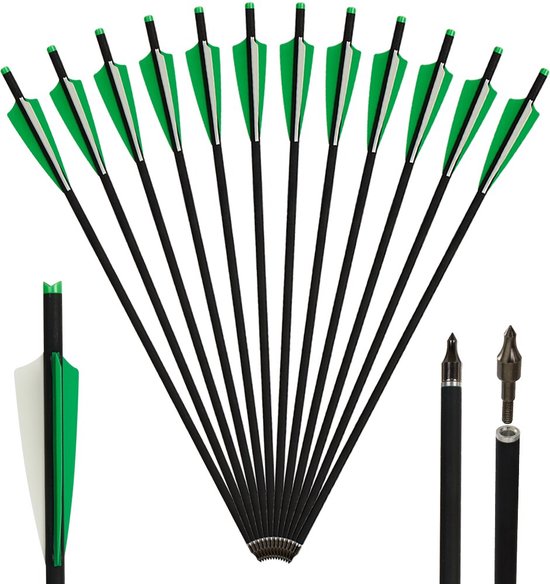 Amenzo© Professionele Pijlen - Archery Boogschieten - Echte - 12 Pijlen ...