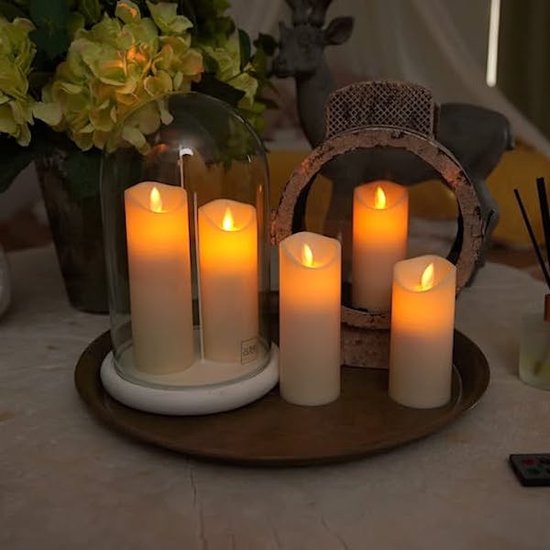 LED kaarsen 5 stuks,led-kaarsen met echt vlam effect, led kaars ...