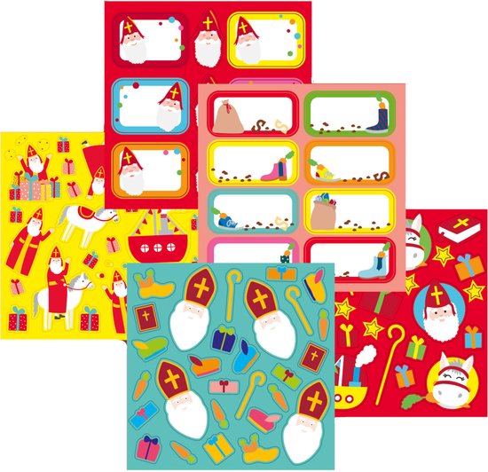 Sinterklaas cadeau stickers - naam stickers - 20 vellen | bol