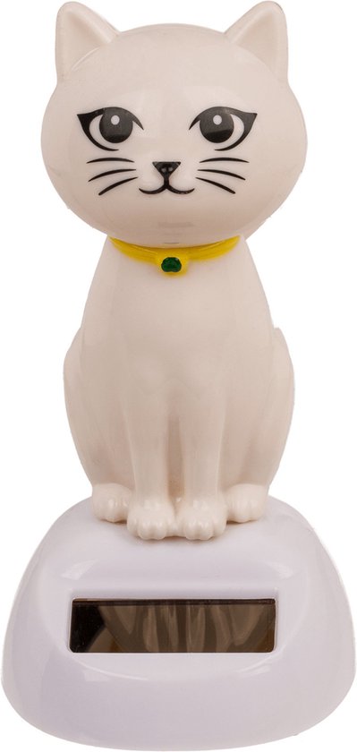 Out of the Blue - Solar bewegend katje - wit 12 cm - Huis katten ...