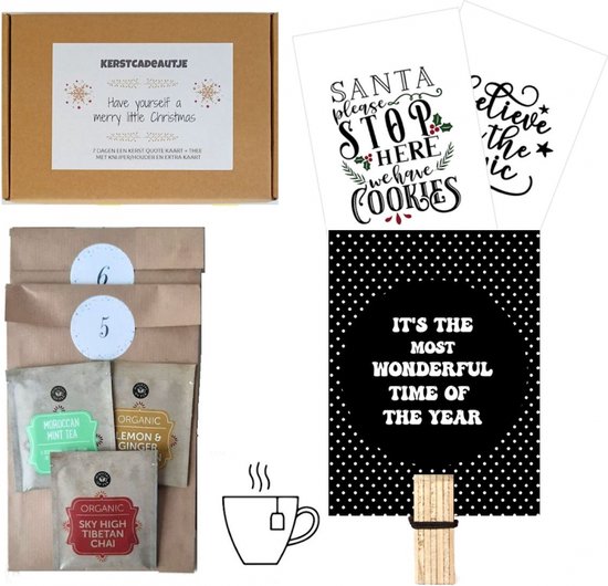 Thee en quote kaarten voor 7 dagen advent | Winter kerst geniet week ...