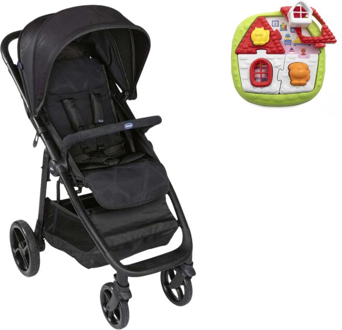 Chicco bundel - Buggy Multiride - Jet Black & Puzzel - 2-in-1 Huispuzzel | bol.com