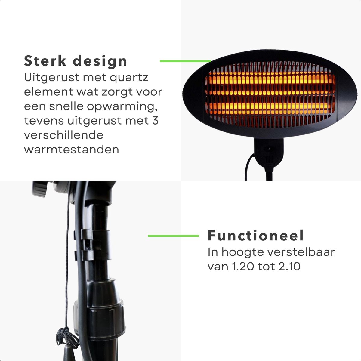 Cheqo® Stevige Staande Terrasverwarmer - Terras Verwarmer - Heater ...