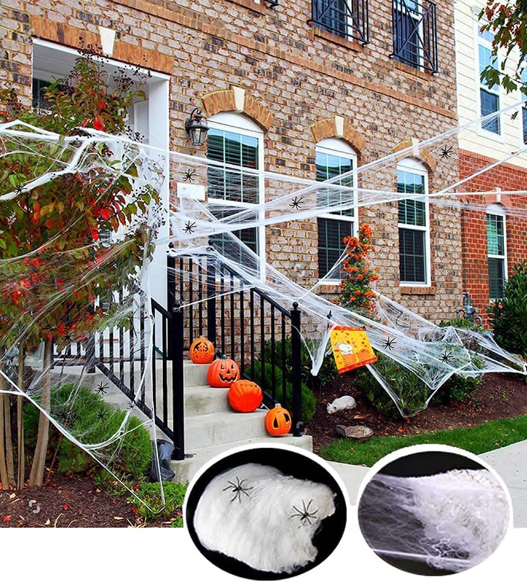 Lobyoh Spinnenwebben voor Halloween, 2 stuks, met 70 spinnen, Halloween ...