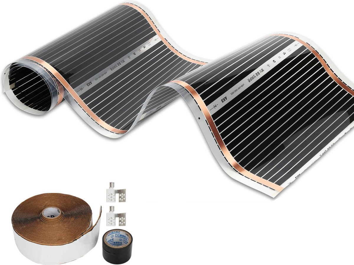 Infrarood verwarmingsfolie elektrische vloerverwarming 50cm set 220 W ...