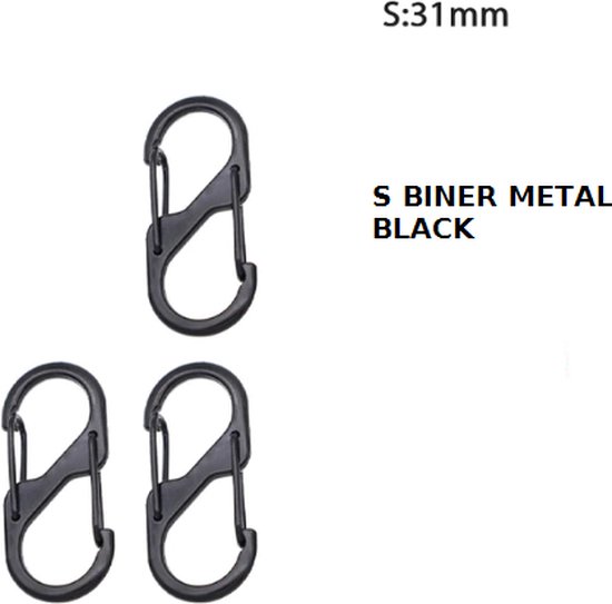 S-biner RVS black 31mm - 3 stuks | bol