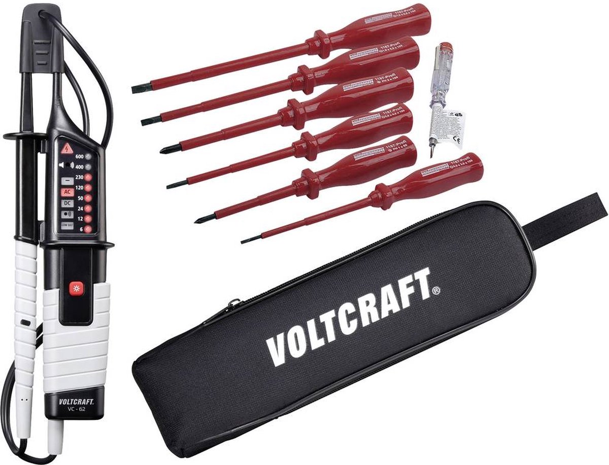 VOLTCRAFT VC 63 Tweepolige spanningstester CAT III 1000 V, CAT IV 600 V ...