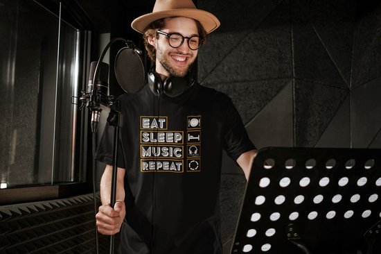 Rick & Rich - T-Shirt Eat Sleep Music Repeat - T-shirt met opdruk - T ...