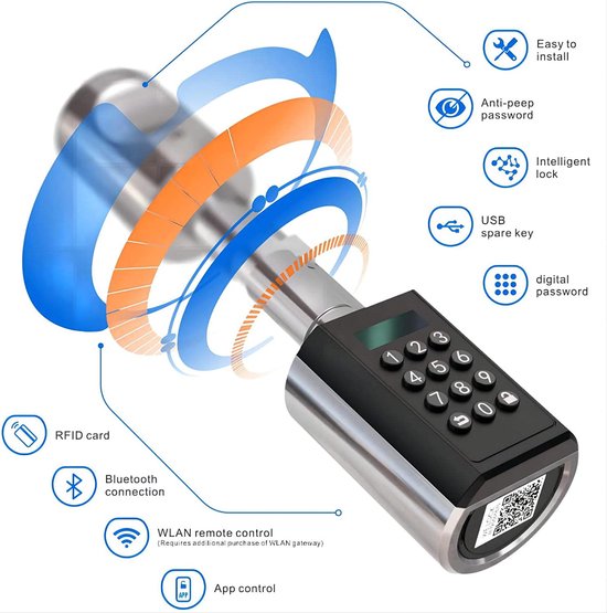 RUILON Intelligent slot, Smart Lock, elektrisch deurslot, digitaal slot ...