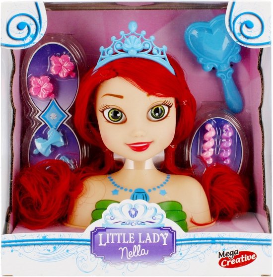 Ariko Kaphoofd - Stylingshoofd - Rood haar - 11 delig - met kroon en spiegel | bol