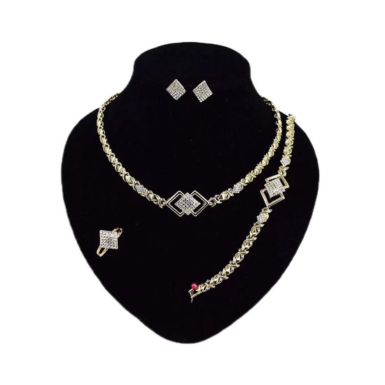 Sieraden set-Dames-Bling-14k Verguld-4 Delig-Goldplated-Cadeau-Kerst ...