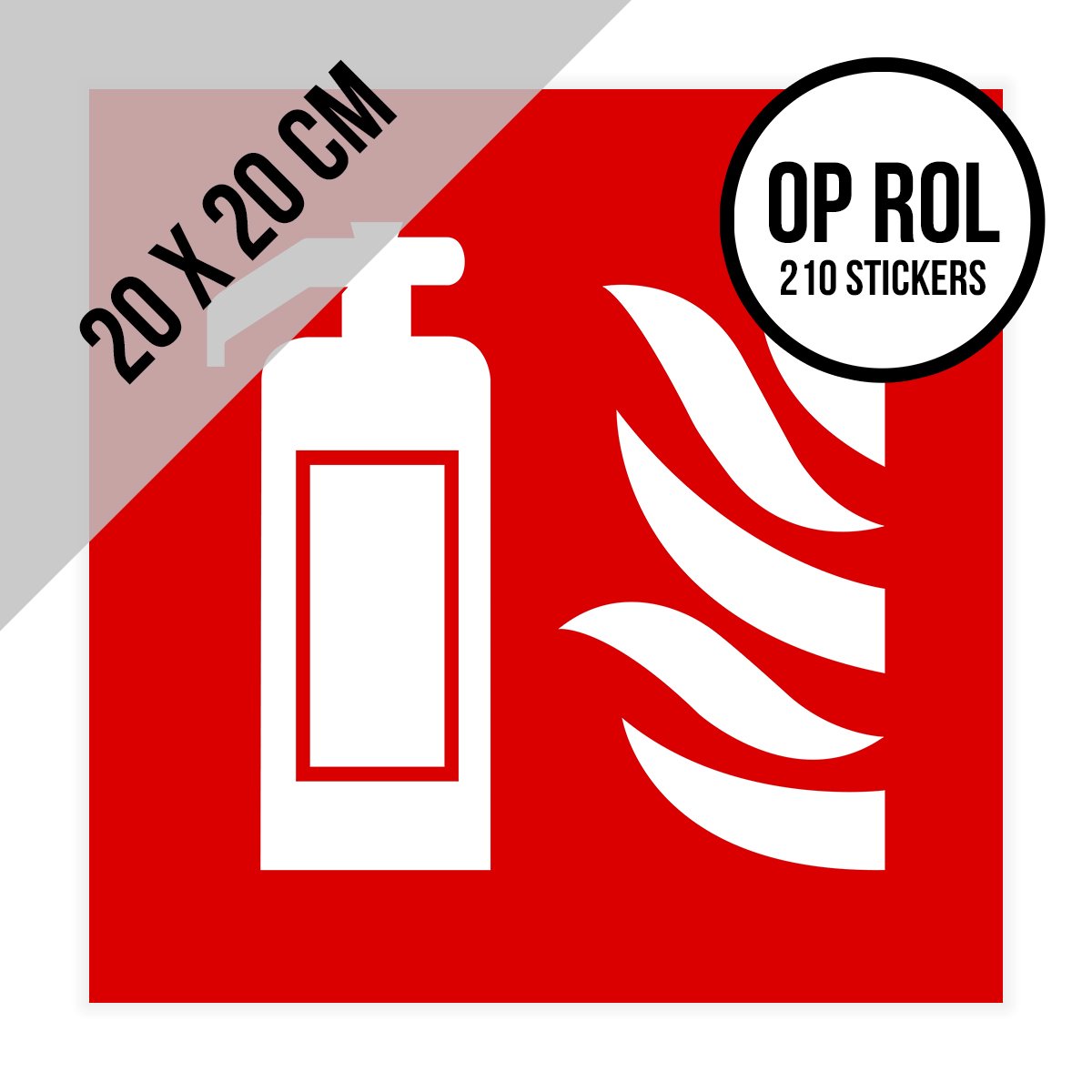 Stickers op rol | Pictogram | 20 x 20 cm | 210 stuks | Brandblusser ...