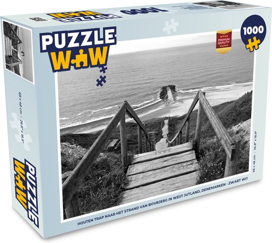 Puzzel Houten trap naar het strand van Bovbjerg in West Jutland ...